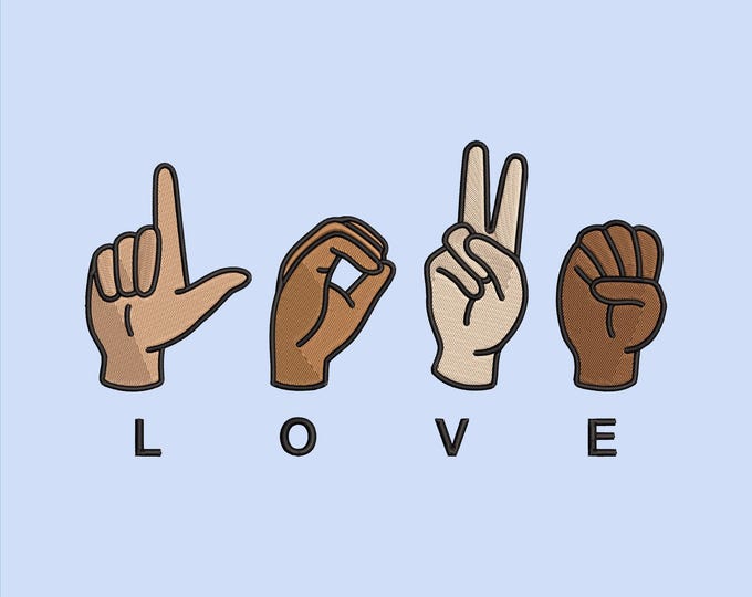 Sign Language Alphabet Machine Embroidery Designs - 3 Sizes - Etsy Canada