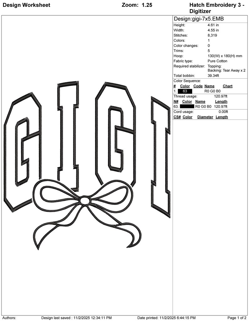 Gigi Embroidery Design: Mother's Day for Grandmother 4x4 | 7x5 | 10x6 ...