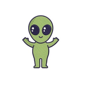 Alien Machine Embroidery File 4 X 4 PES EMB | Green Martian Alien ...