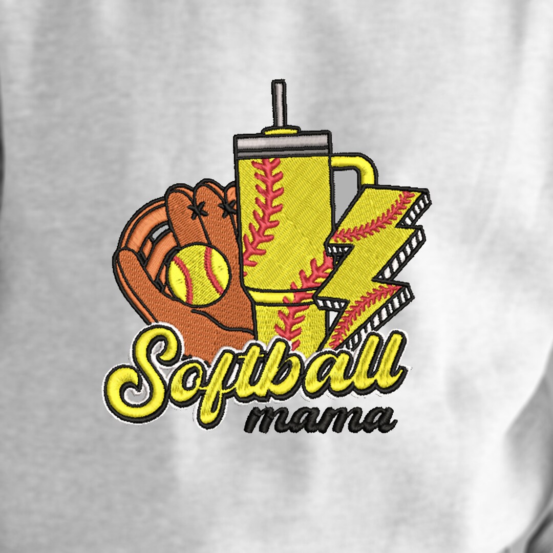 Softball Mama Embroidery Design | Trendy Softball Embroidery Design ...