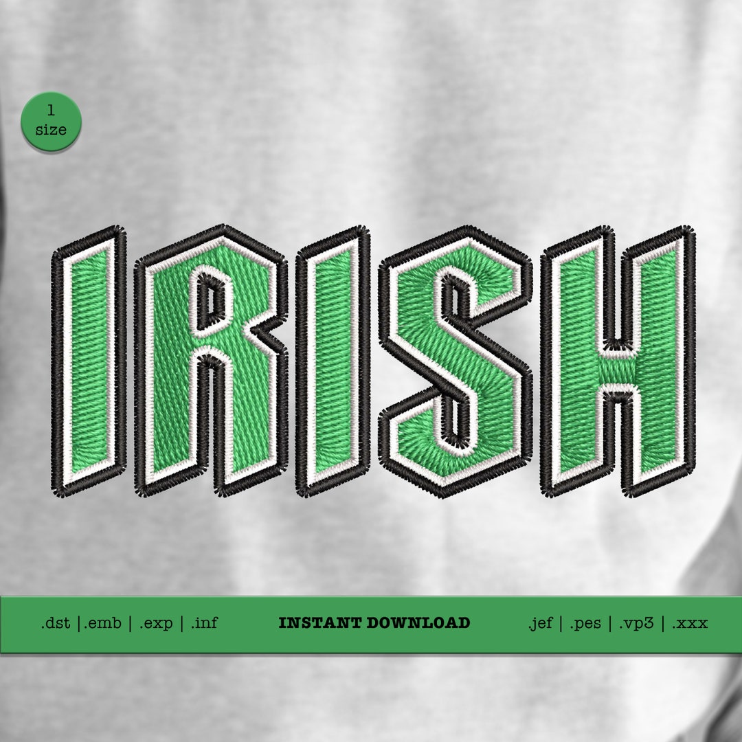 Irish Embroidery Design | St. Patrick's Day Machine Embroidery File - Etsy