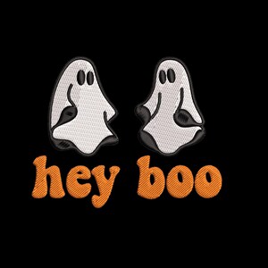 Hey Boo Embroidery Design | Halloween Machine Embroidery File | Ghost ...