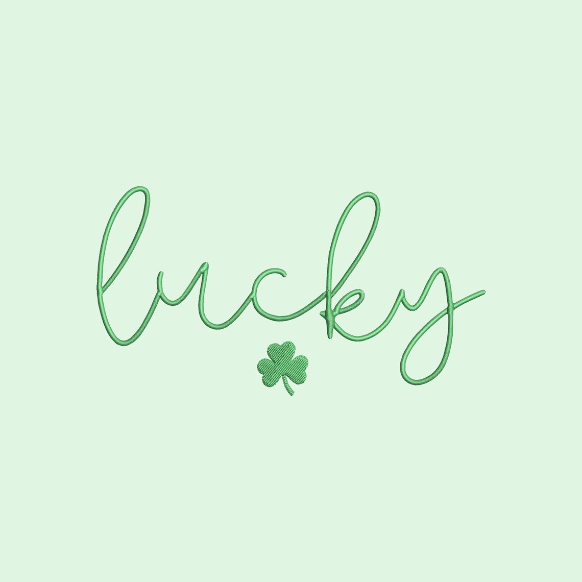 Lucky Embroidery Design Cursive Font | St. Patrick's Day Embroidery ...