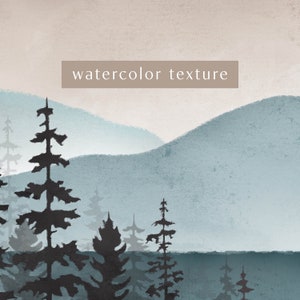 Blue Mountains Watercolor Art, Landscape Wall Art, Abstract Mountains ...