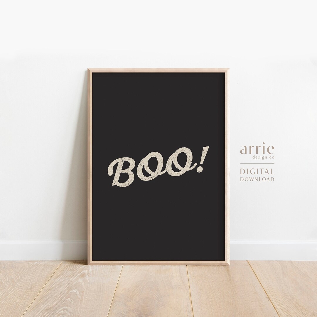 Boo Halloween Printable Wall Art, Boo Print, Halloween Poster, Spooky ...