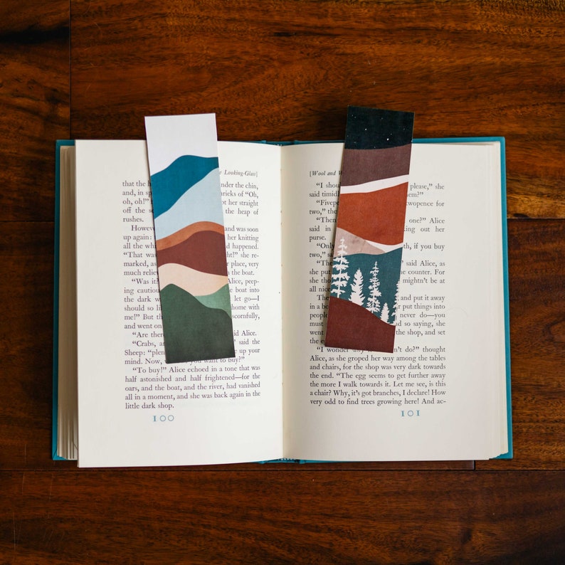 Printable Bookmarks, Double Sided Bookmark Set, Mountain Art, Reader ...