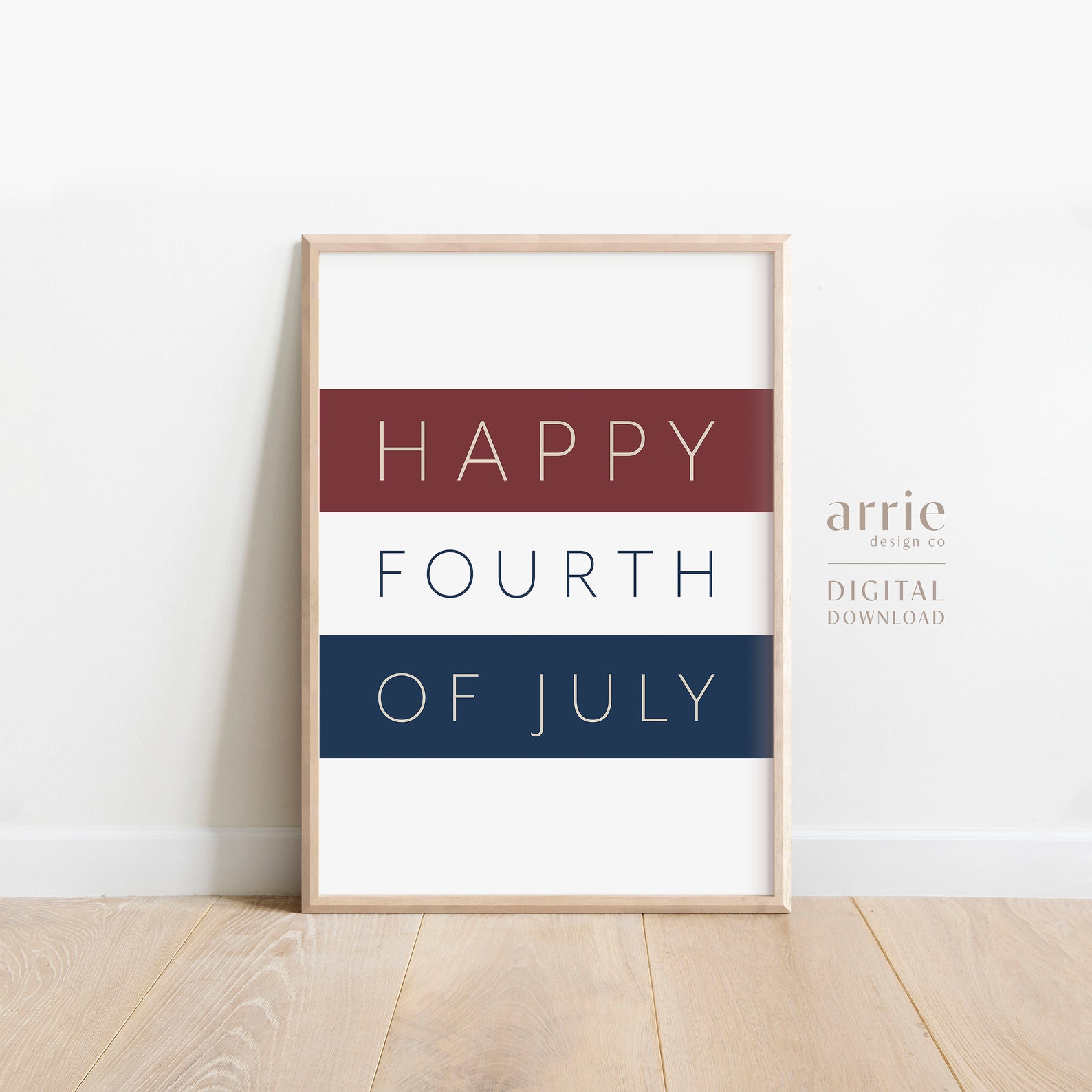 July 4th Printable Wall Art Set of 4, Modern Patriotic Decor, 1774 ...