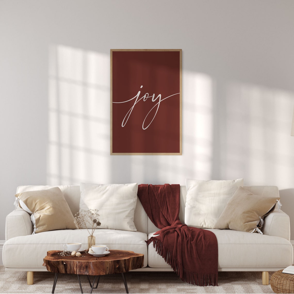 Joy Printable Wall Art, Minimalist Christmas Art, Modern Christmas ...