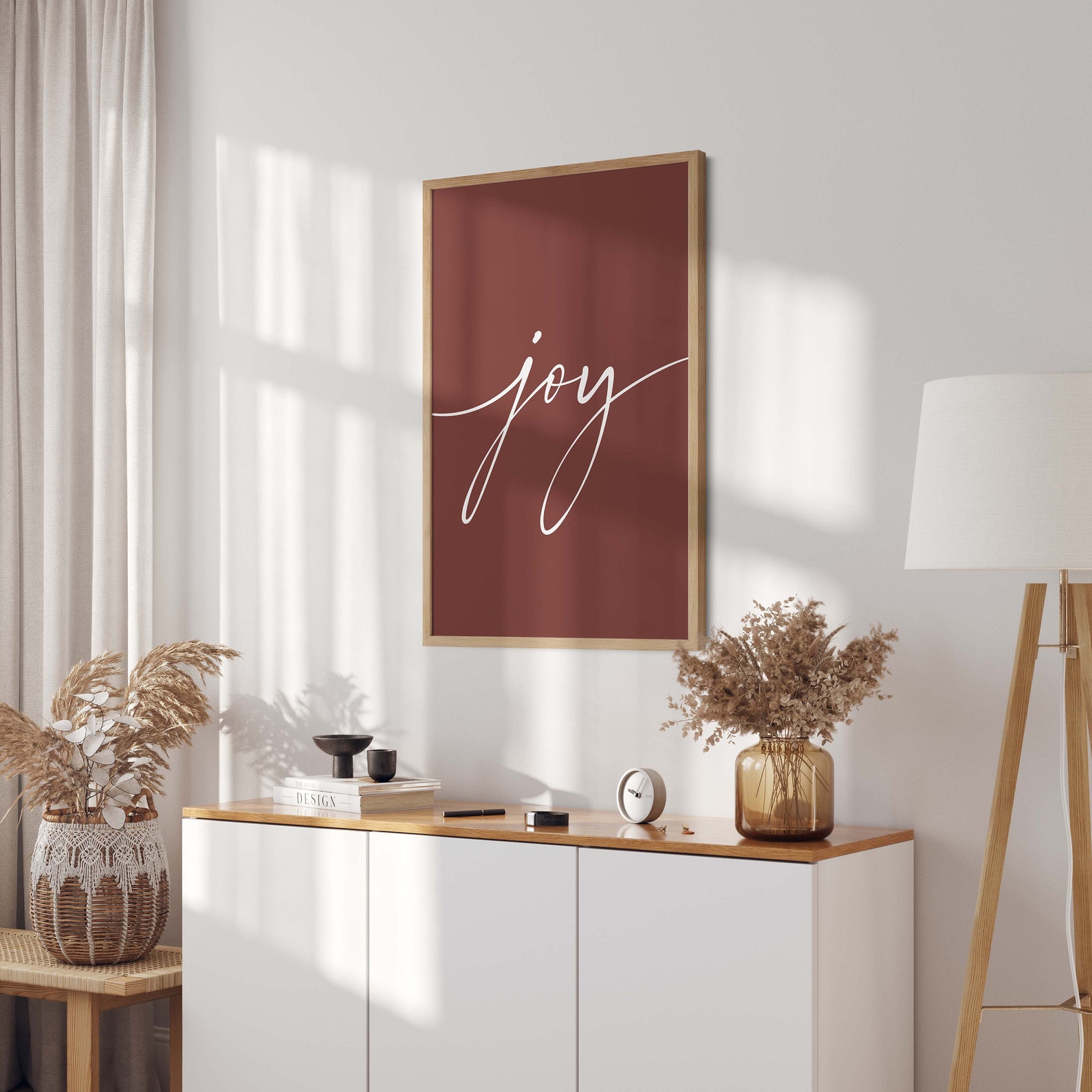 Joy Printable Wall Art, Minimalist Christmas Art, Modern Christmas ...