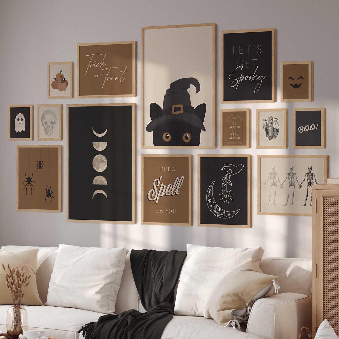 Set of 15 Halloween Printables, Halloween Art Bundle, Halloween Decor ...