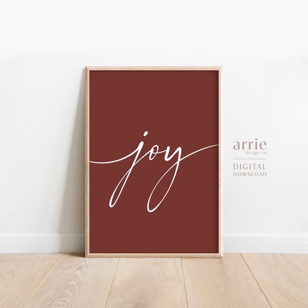 Joy Printable Wall Art, Minimalist Christmas Art, Modern Christmas ...