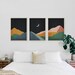 Moon Mountain Wall Art Set Night Mountains Print Set - Etsy