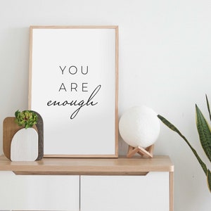 You Are Enough Printable Art, Self Affirmation Art Print, Home Decor ...