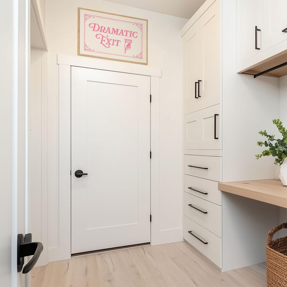 Dramatic Exit Print, Funny Above Door Sign, Teen Girl Bedroom Decor ...
