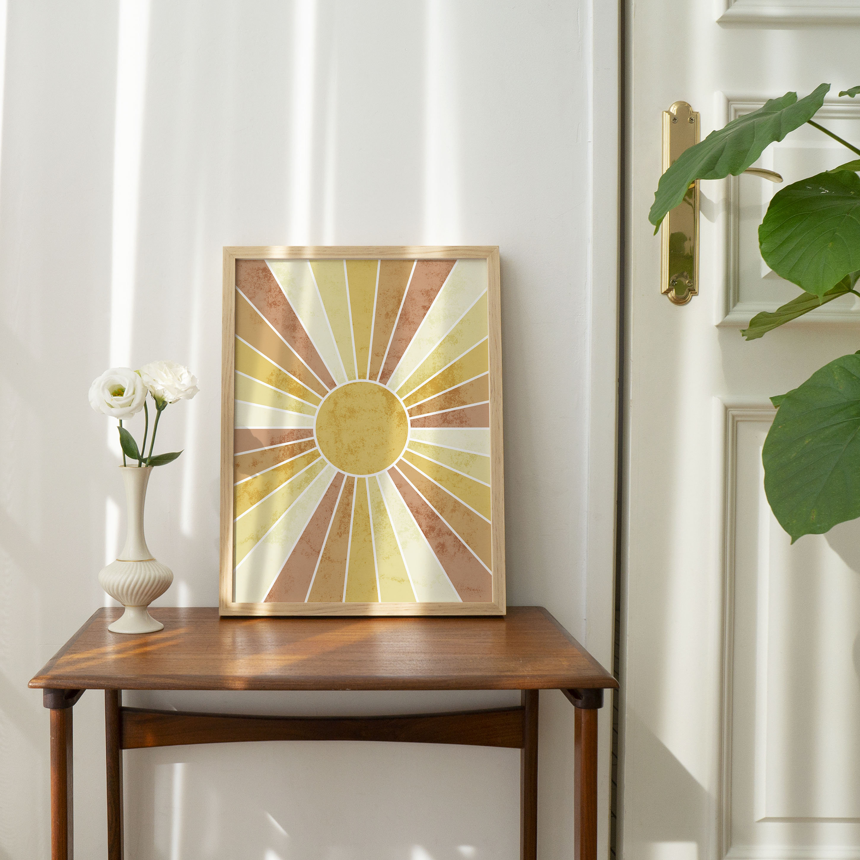 Boho Sun Wall Art, Printable Sun Poster, Sunburst Print, Bright Bedroom ...
