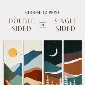 Printable Bookmarks, Double Sided Bookmark Set, Mountain Art, Reader ...