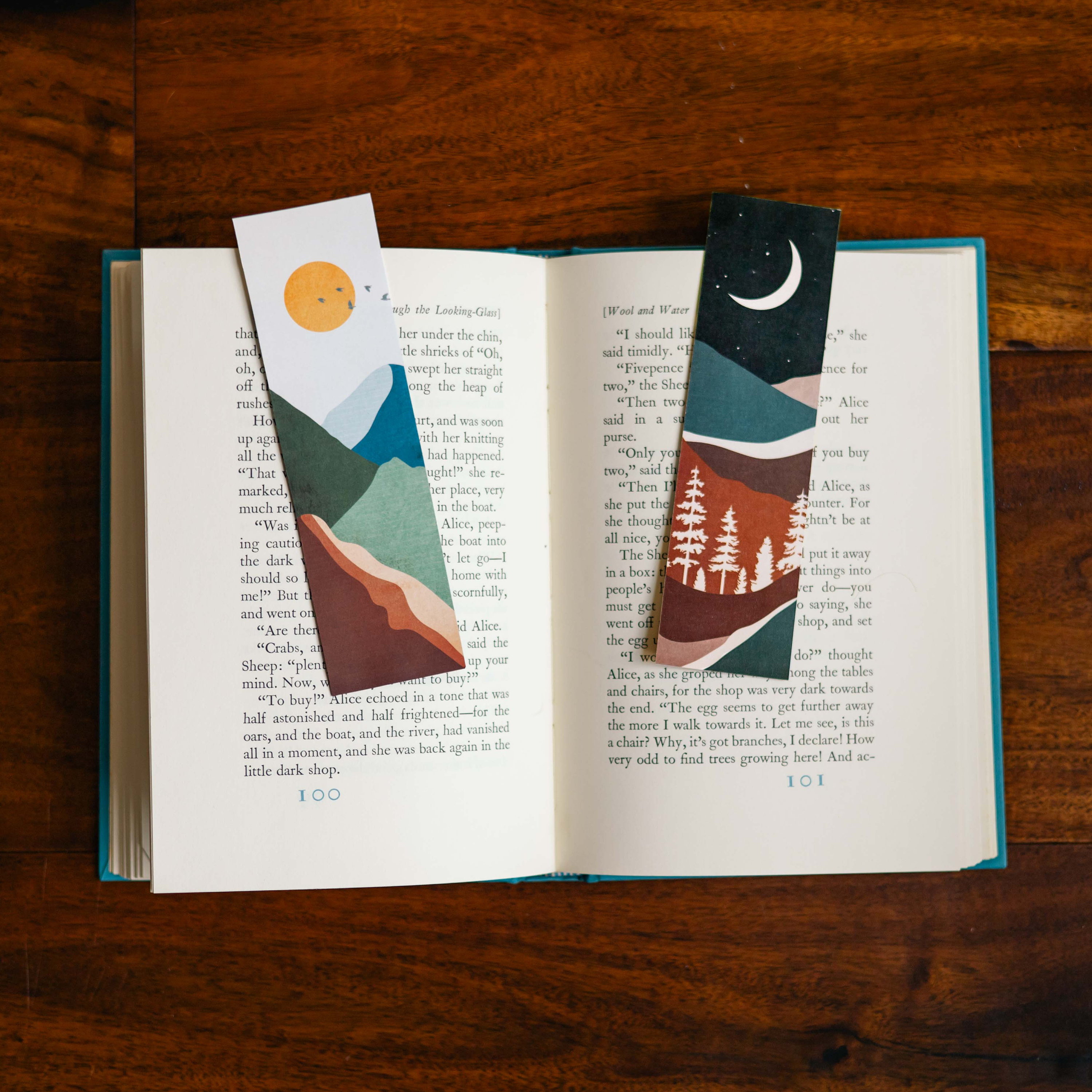 Printable Bookmarks, Double Sided Bookmark Set, Mountain Art, Reader ...