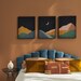 Moon Mountain Wall Art Set Night Mountains Print Set - Etsy