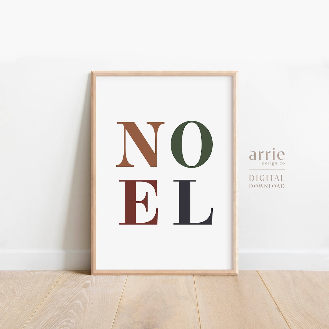 Noel Printable Wall Art, Boho Christmas Decor, Christmas Printables ...