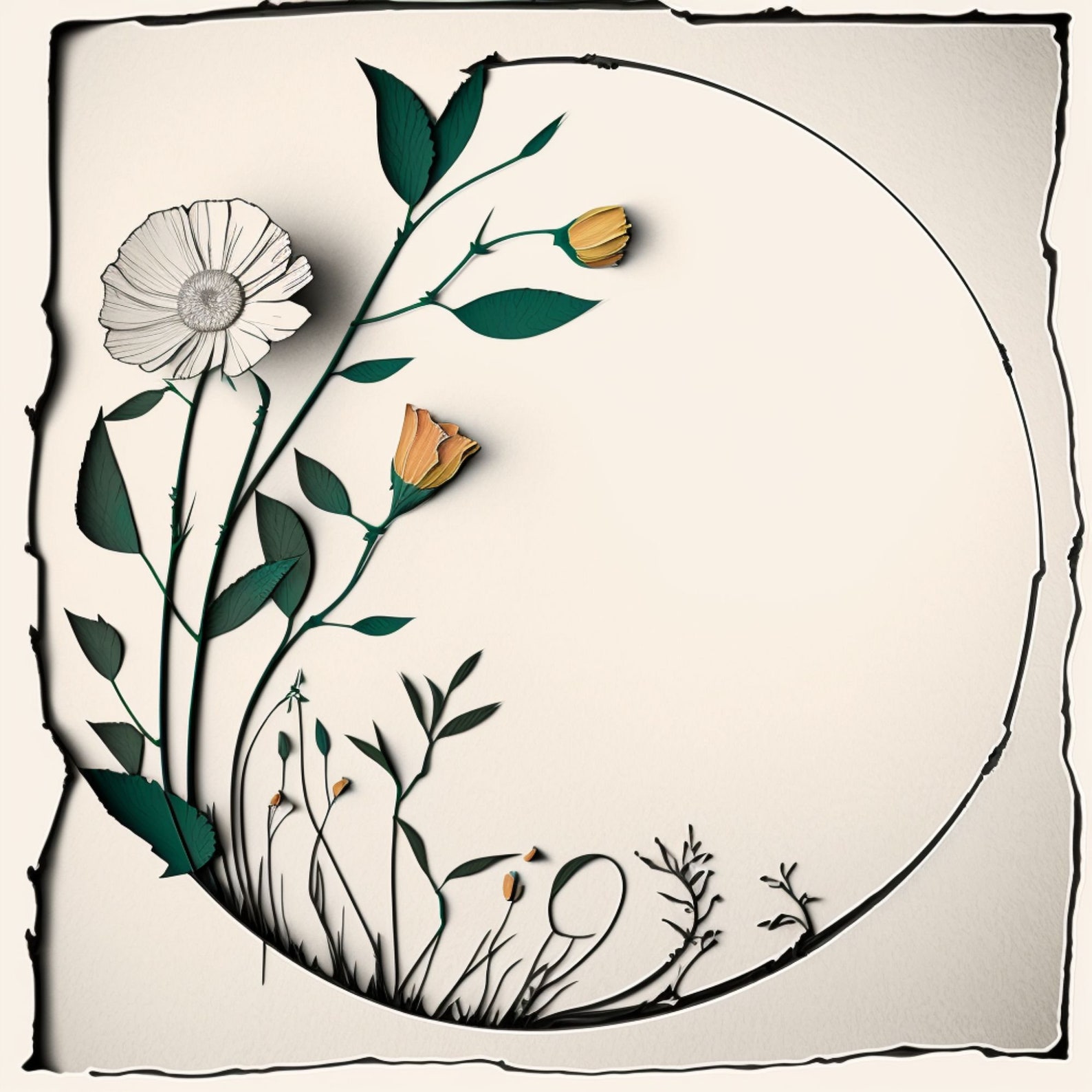 Floral Circle Border PNG Elegant Blooms Design Perfect for - Etsy