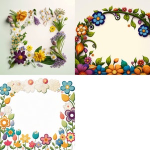 15 Versatile Flower Border Clipart Bundle - 15 Artistic Style Borders ...