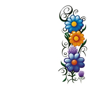 Cartoon Flower Border Duo PNG - Fun and Playful Designs - Great for ...