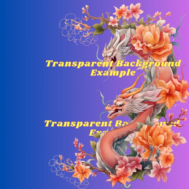 Mystical Dragon Bloom Border - Enchanted Floral Frame PNG - Perfect for ...