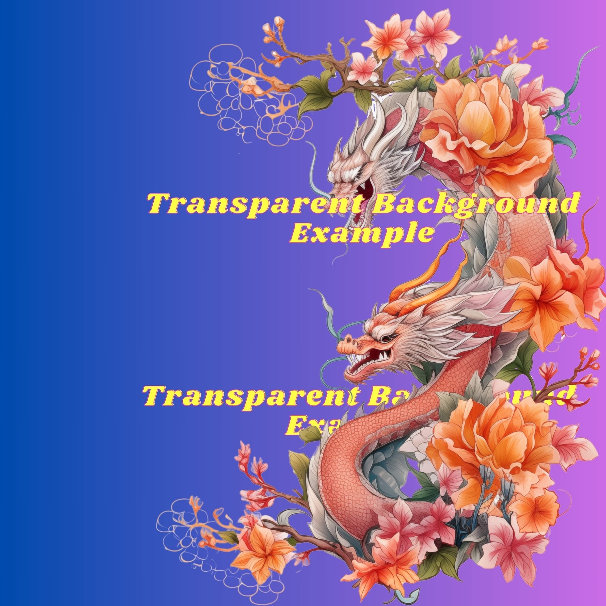 Mystical Dragon Bloom Border - Enchanted Floral Frame PNG - Perfect for ...