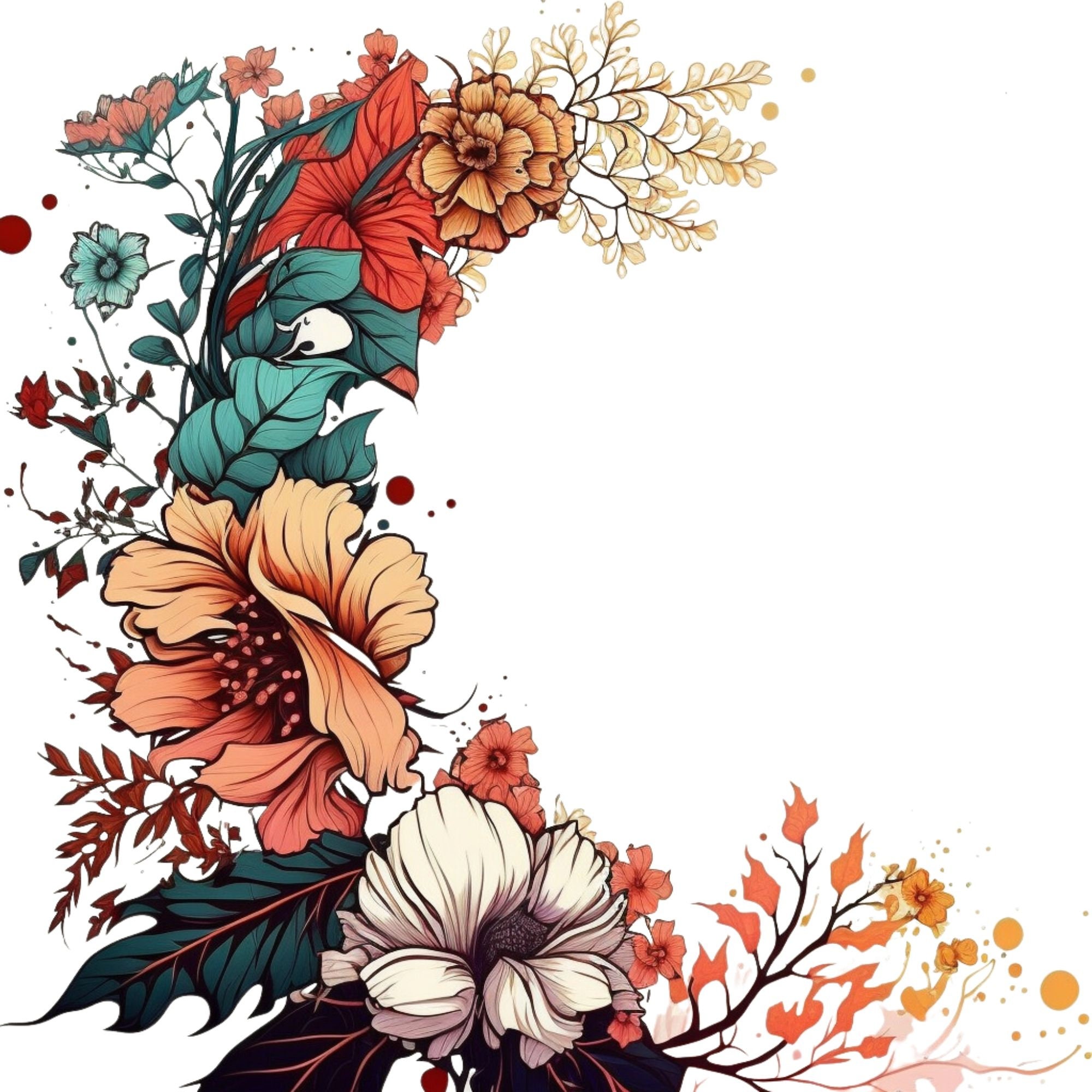 Japanese Art Floral Border PNG - Elegant Flower Frame - Invitations ...