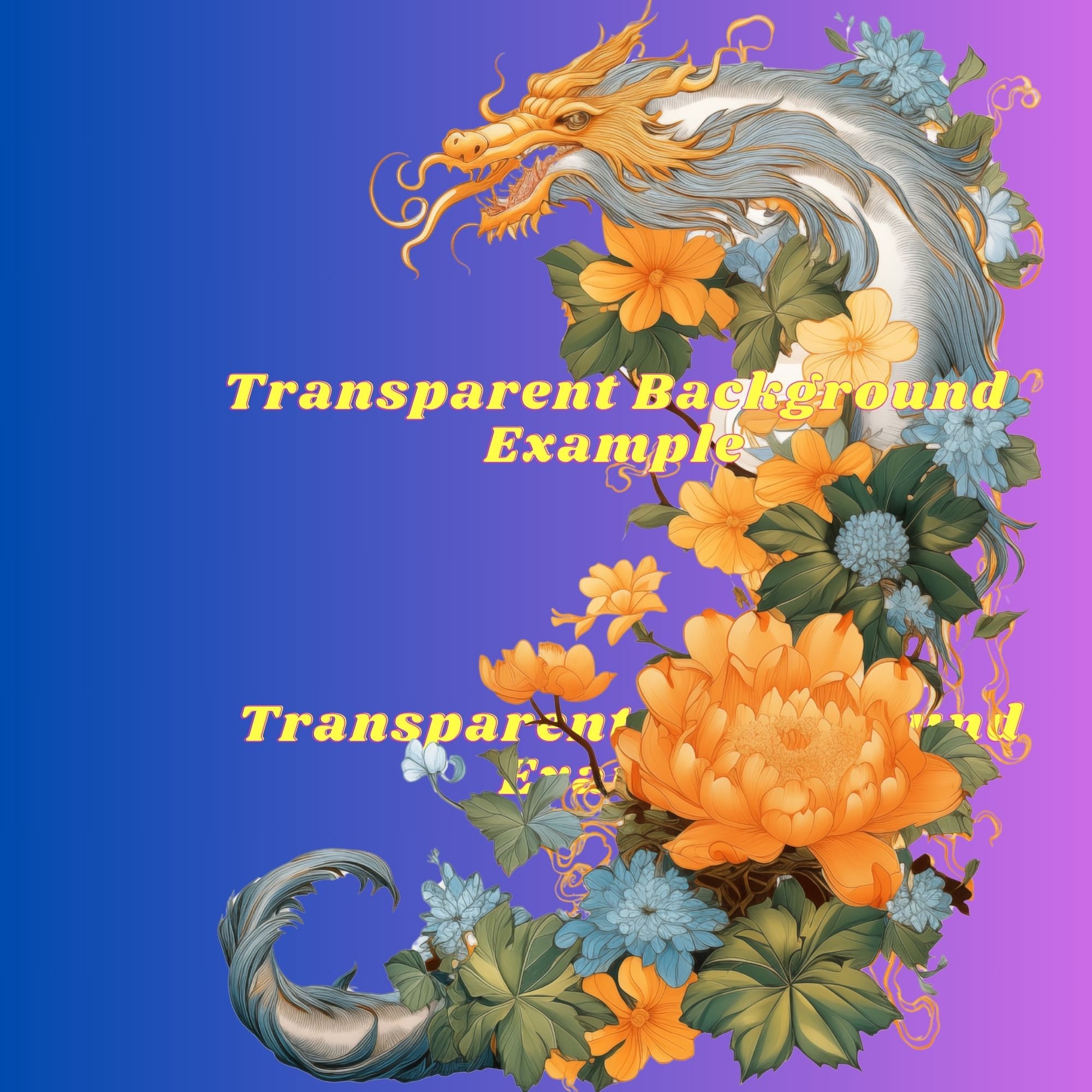 Mystical Dragon Bloom Border - Enchanted Floral Frame PNG - Perfect for ...