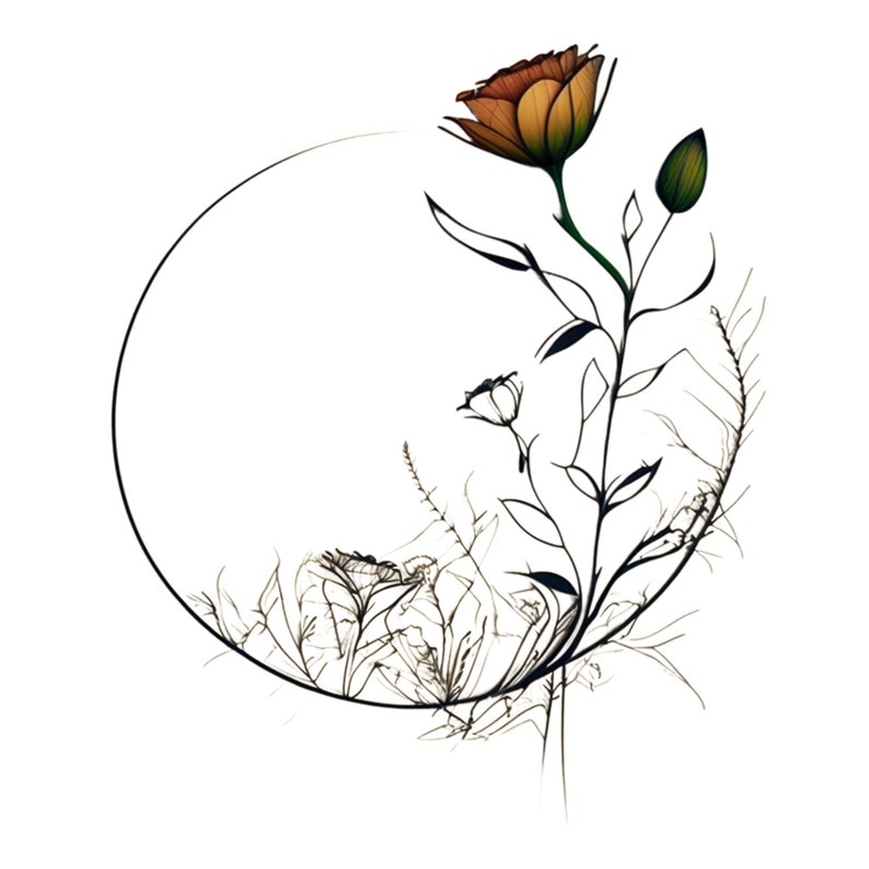 Floral Circle Border PNG - Elegant Blooms Design - Perfect for ...