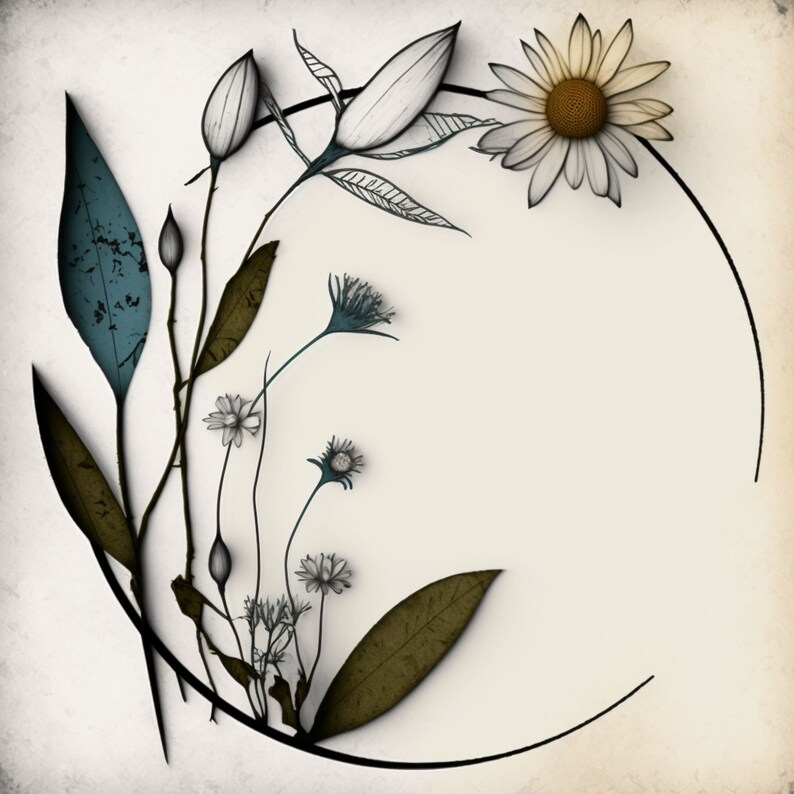 Floral Circle Border PNG Elegant Blooms Design Perfect for - Etsy