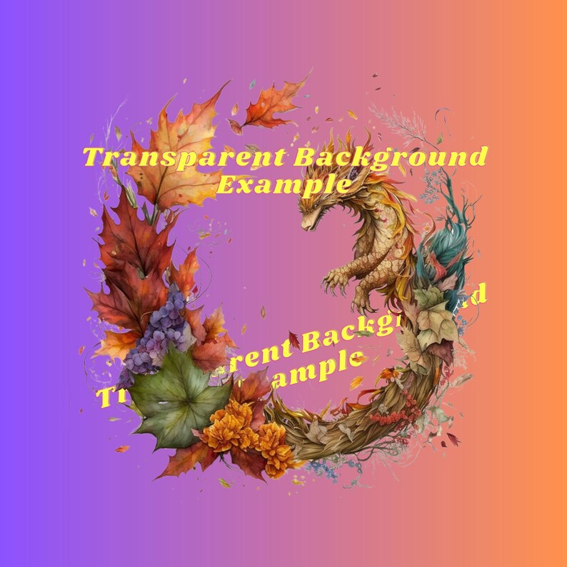 Vintage Dragon Floral Border PNG - Mythical Flower Frame - Invitations ...