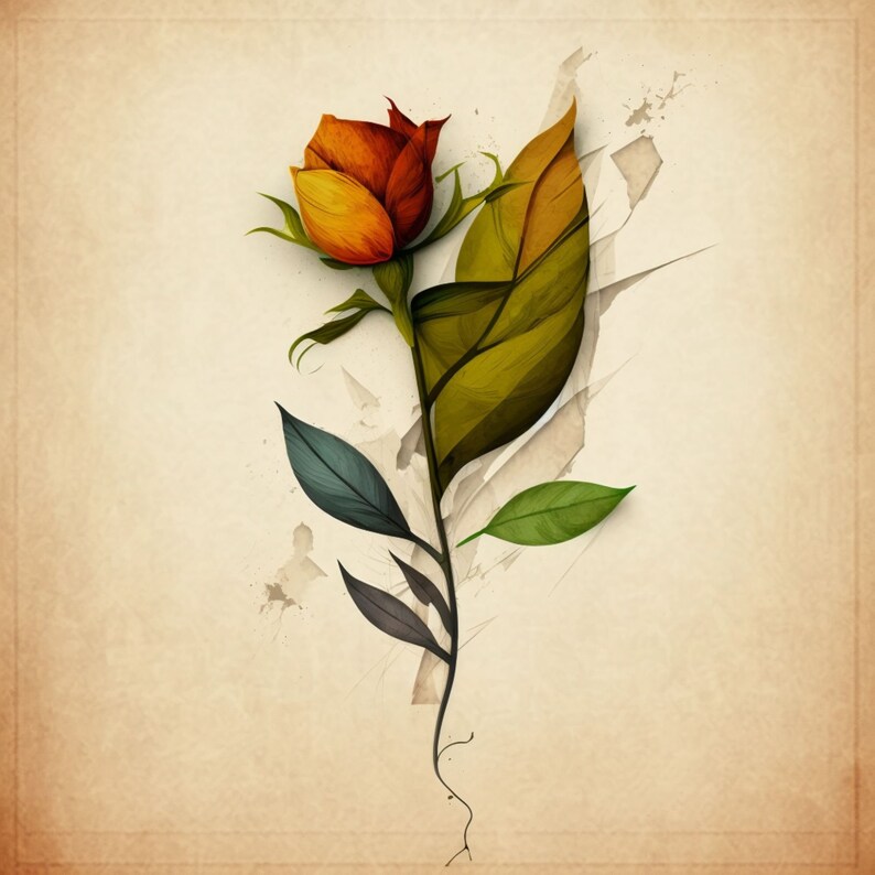 Abstract Flower Art PNG - Single Blooming Design - Ideal for ...