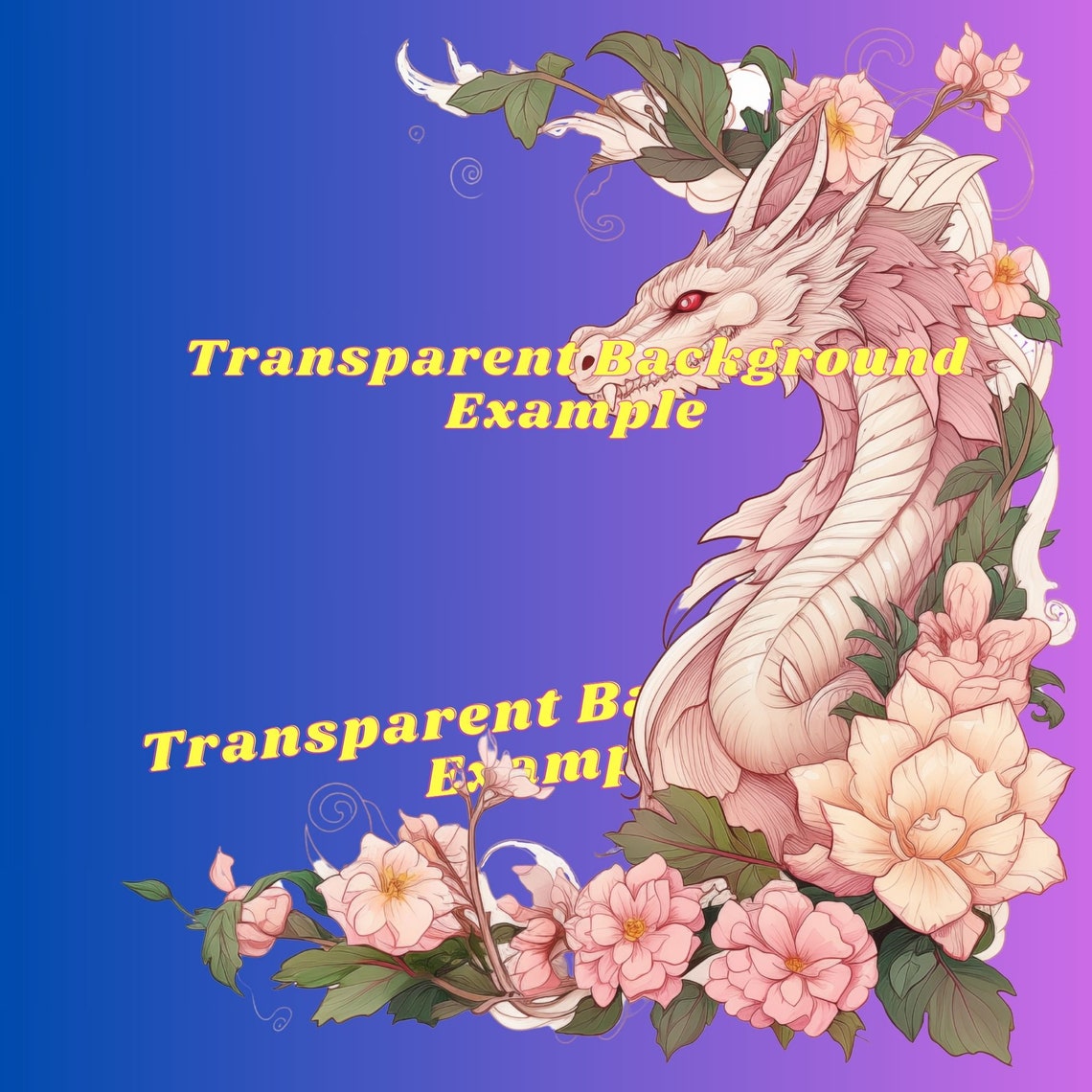 Mystical Dragon Bloom Border Enchanted Floral Frame PNG Perfect for ...