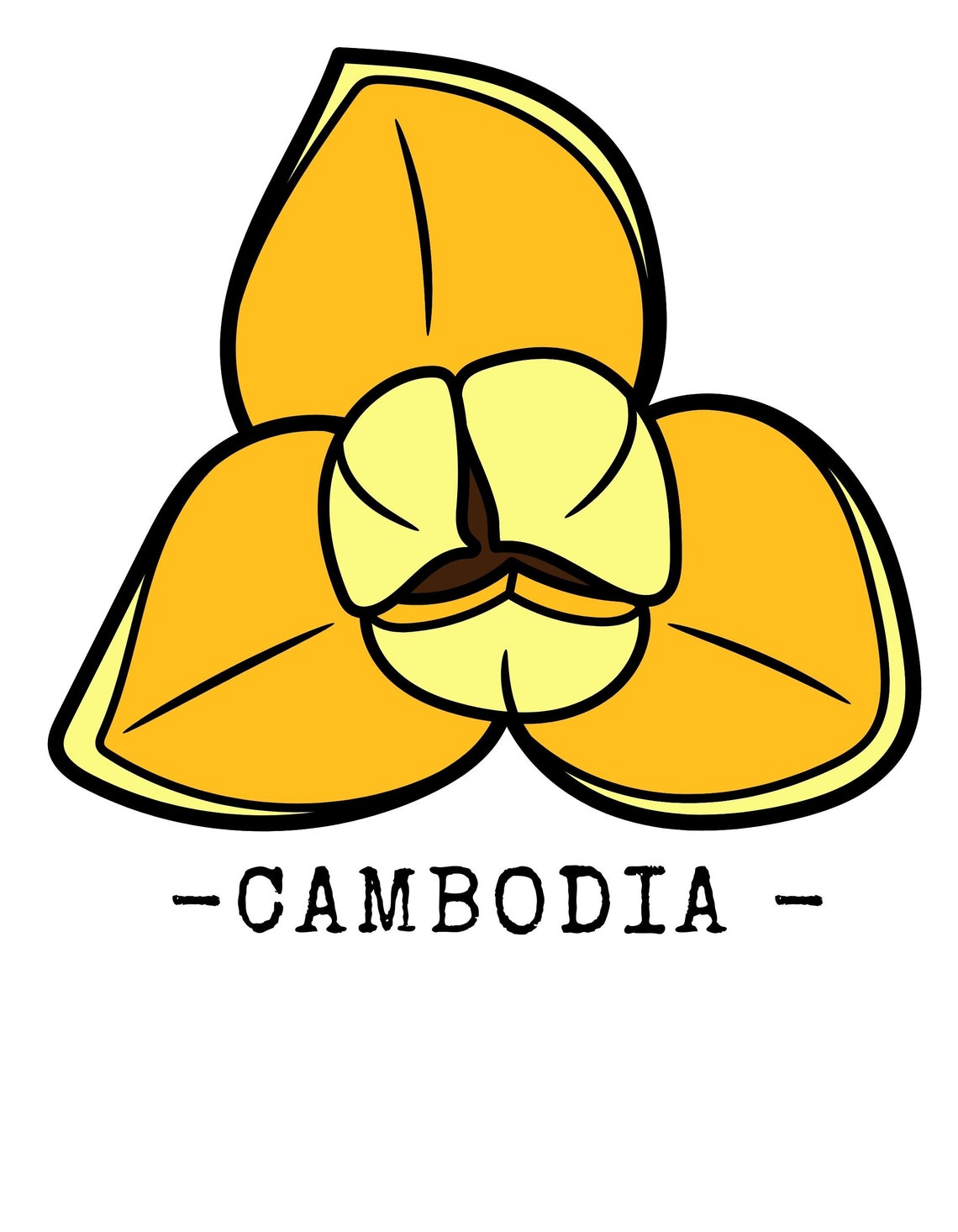 Cambodian Flower Romduol With: "cambodia" Text - Digital Download - Etsy