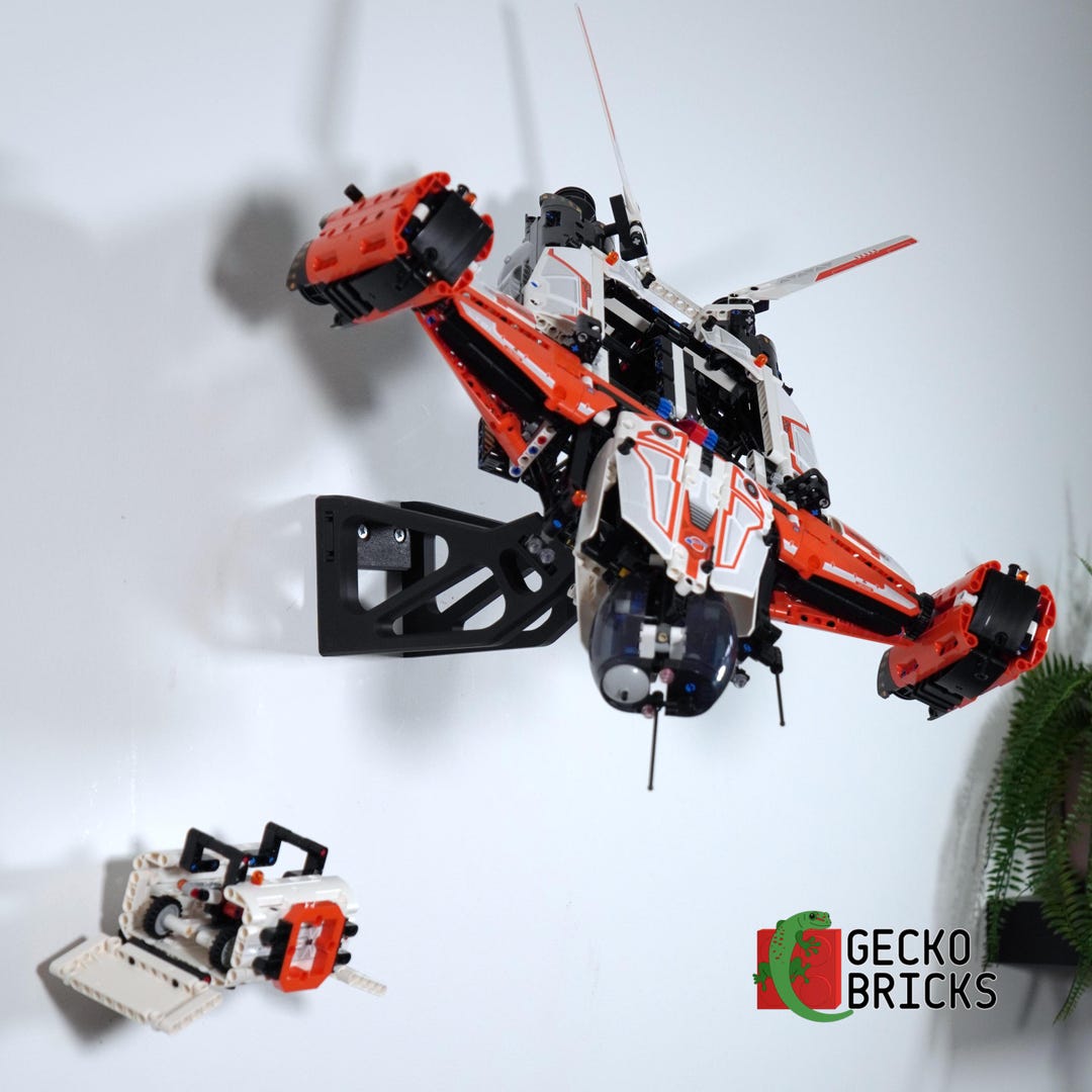 3D Printed Wall Mount for LEGO VTOL Heavy Cargo Ship (set 42181 ...