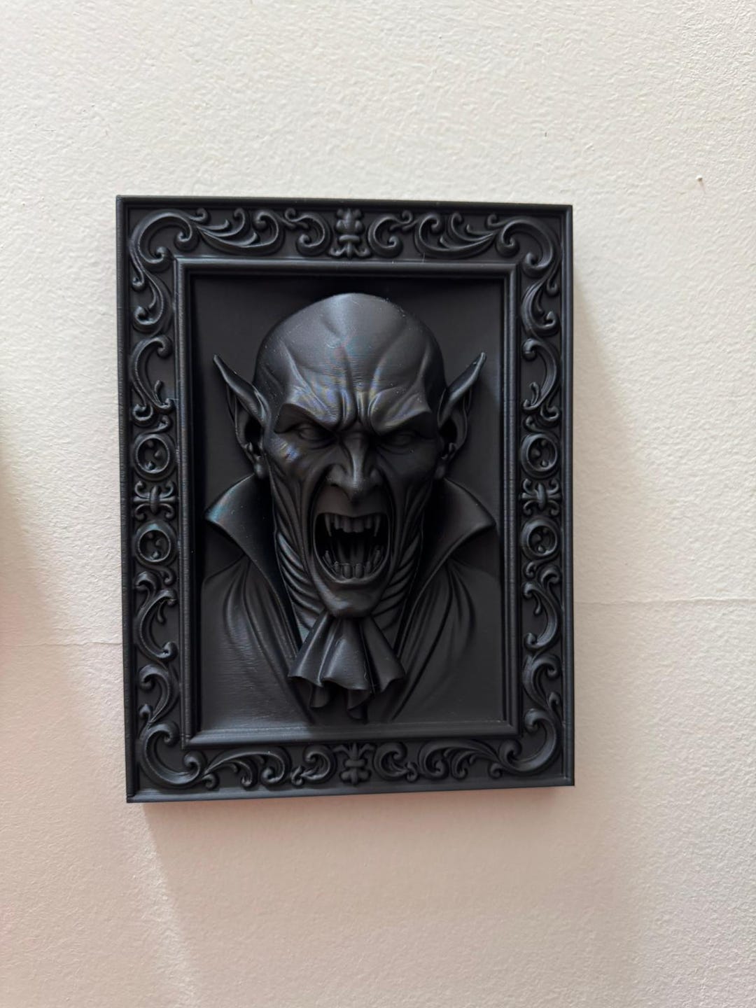Gothic Vampire Wall Art • 3D Printed Horror Sculpture • Dark Academia ...