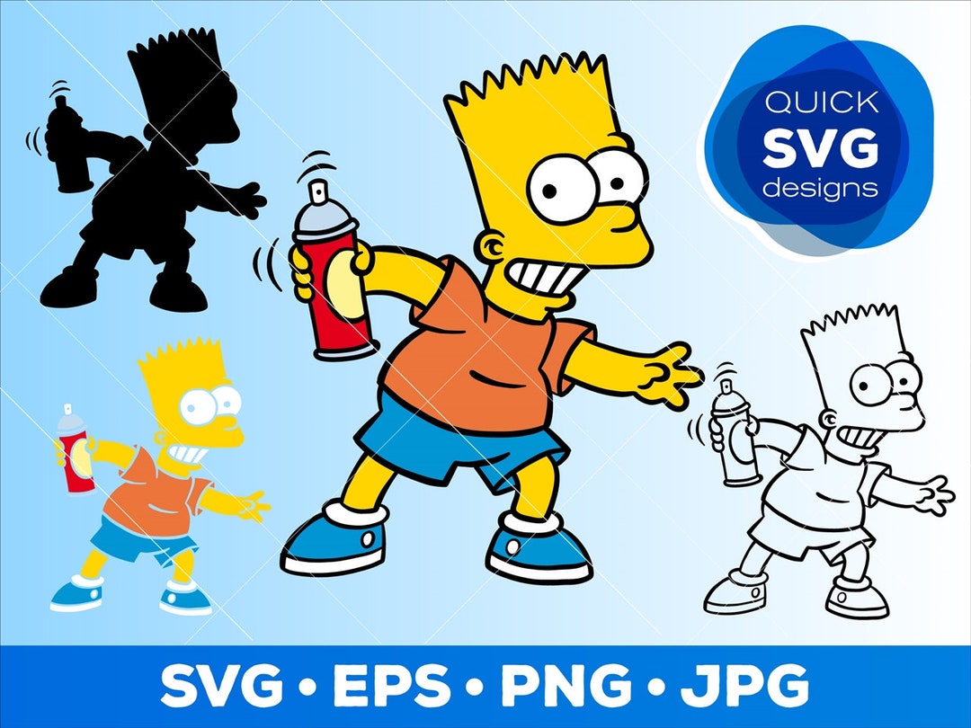 Bart Graffiti SVG | Layered SVG Cut File | Vector Cartoon Sticker ...