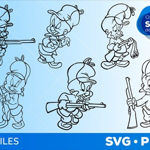 Elmer Fudd SVG Bundle | Cartoon SVG Bundle | Layered SVG Cut Files ...