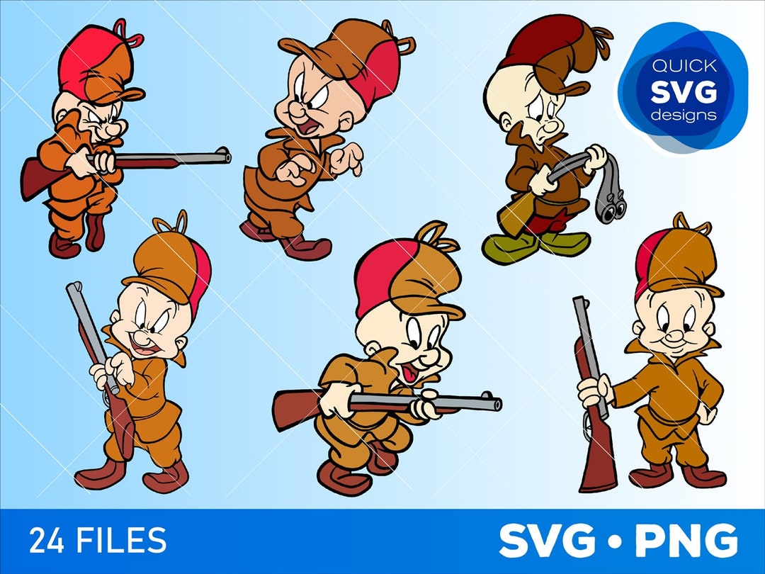 Elmer Fudd SVG Bundle | Cartoon SVG Bundle | Layered SVG Cut Files ...