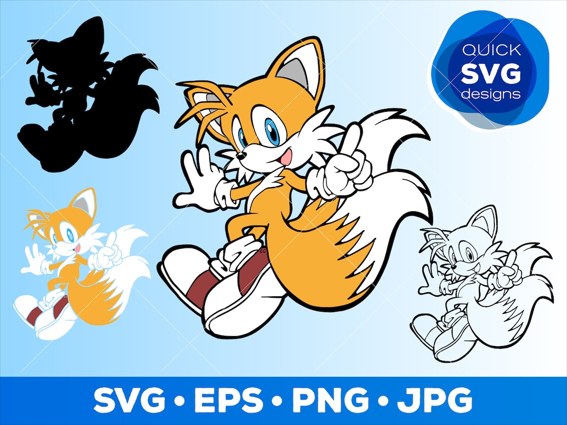 TAILS Sonic SVG | Cricut File | Layered SVG | Svg Cut File | Vector ...