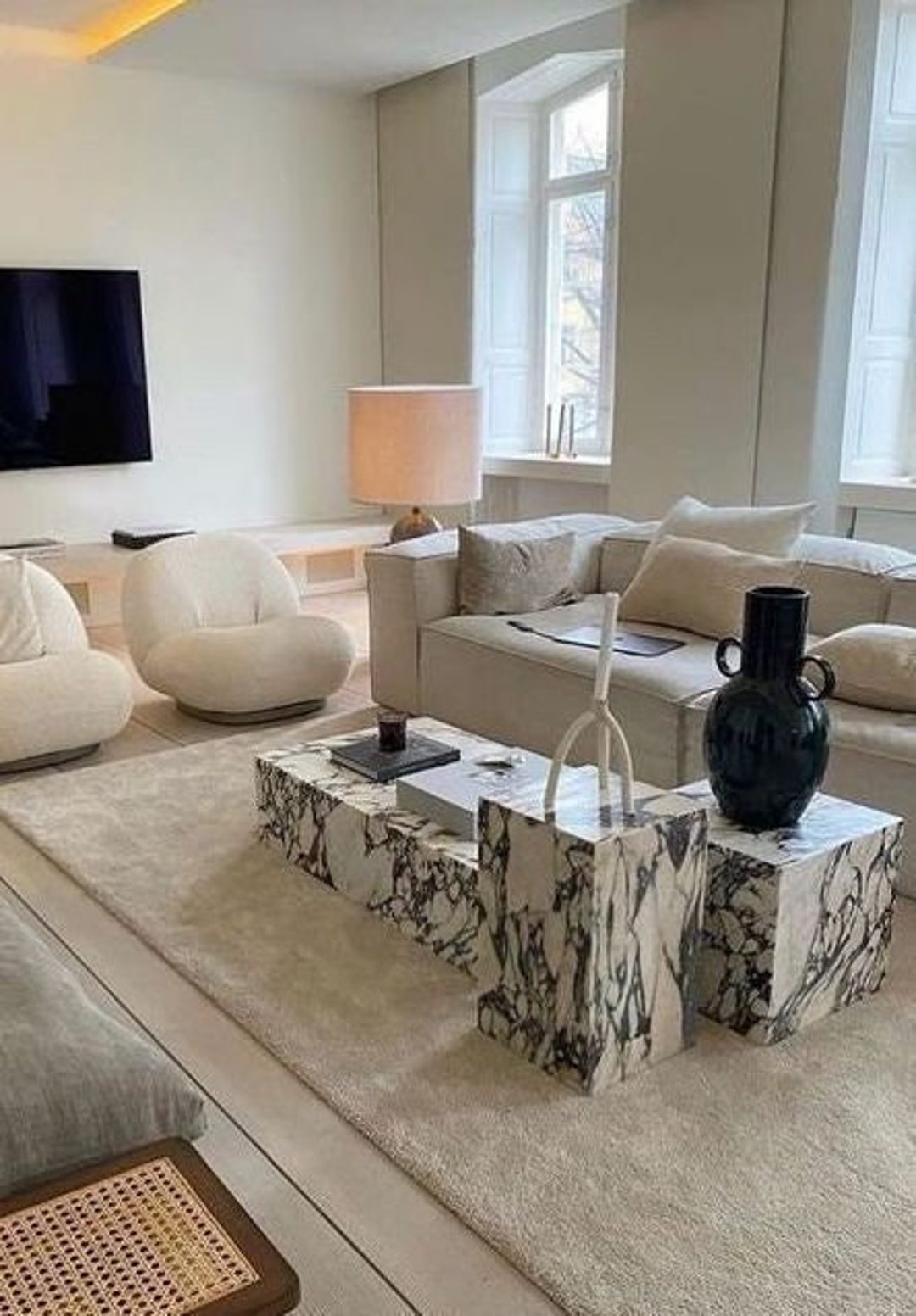 Calacatta Viola Marble Table, Calacatta Viola Marble Side Table, Marble ...