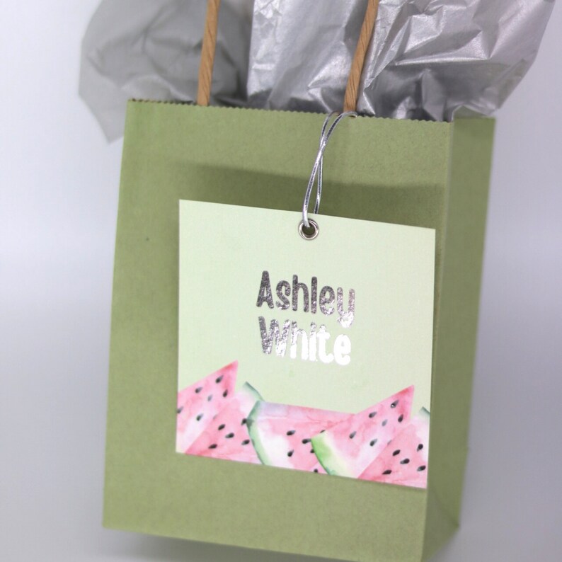 Custom Foil Watermelon Gift Tag Summer Gift Tag Personalized - Etsy