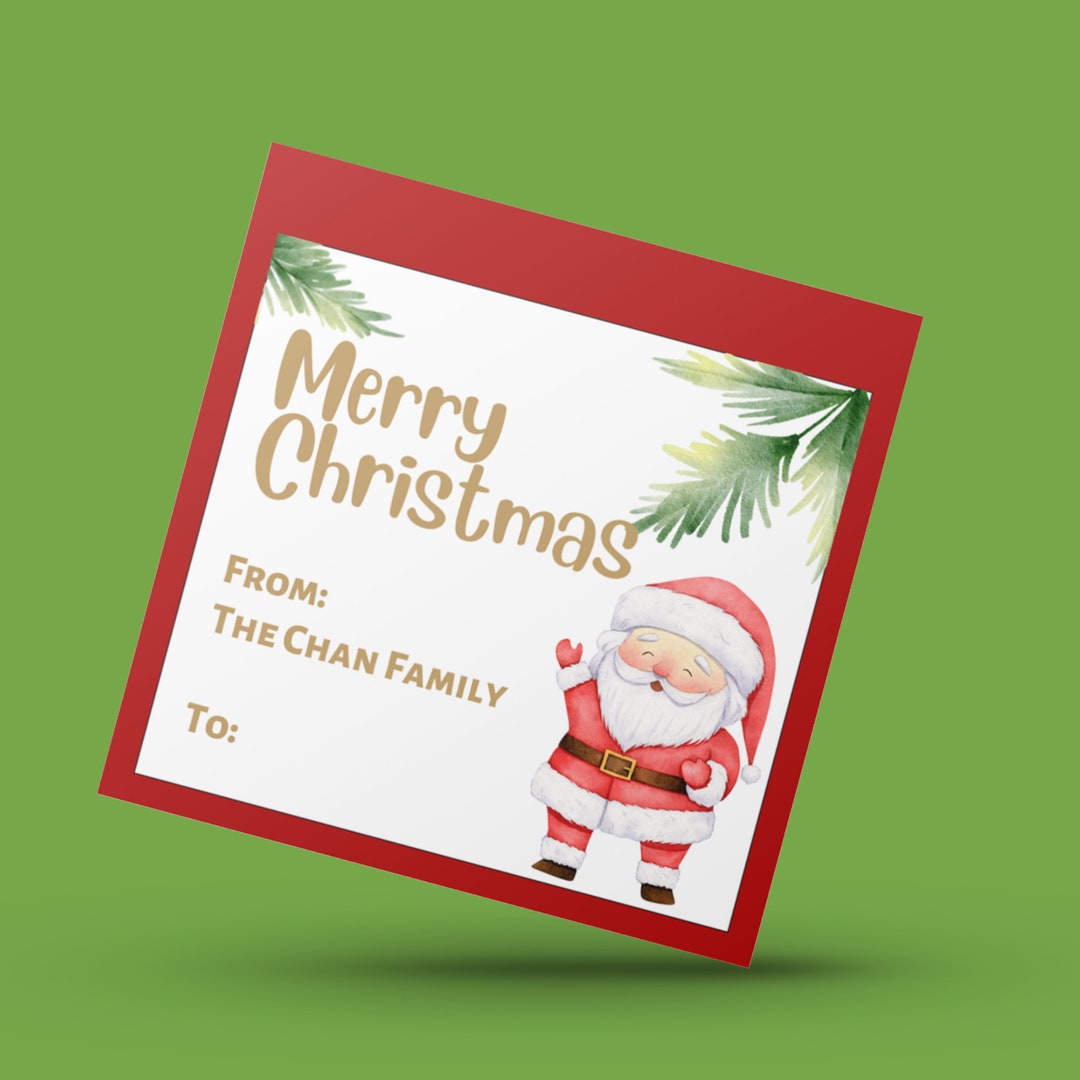 Custom Santa Gift Tags, Happy Holidays Gift Tags, Personalized ...