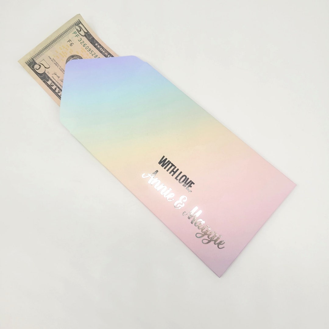 Custom Rainbow Foil Money Envelopes, Foil Cash Envelopes, Money Holder ...