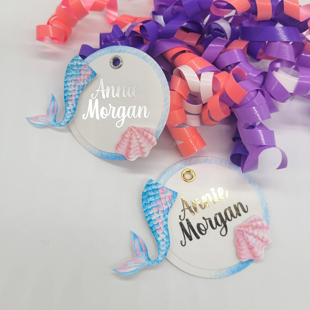 Custom Foil Mermaid Gift Tags, Personalized Mermaid Tags, Mermaid Party ...