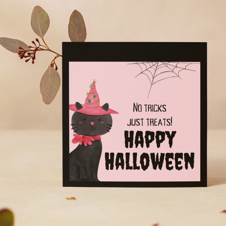Halloween Black Cat Gift Tag Halloween Gift Tag Halloween - Etsy
