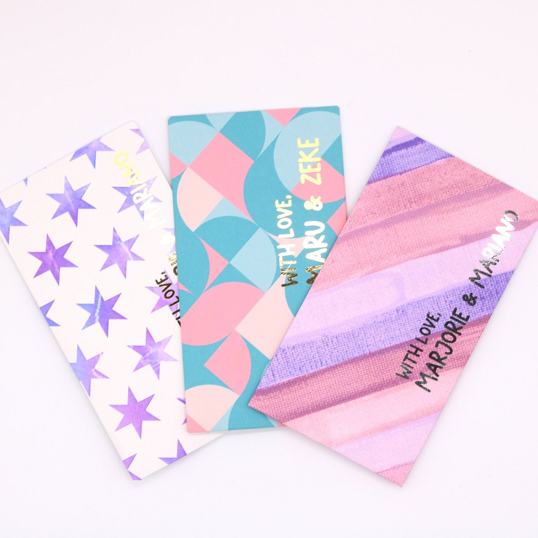 Purple Pink Custom Graduation Foil Money Envelopes, Foil Cash Envelopes ...