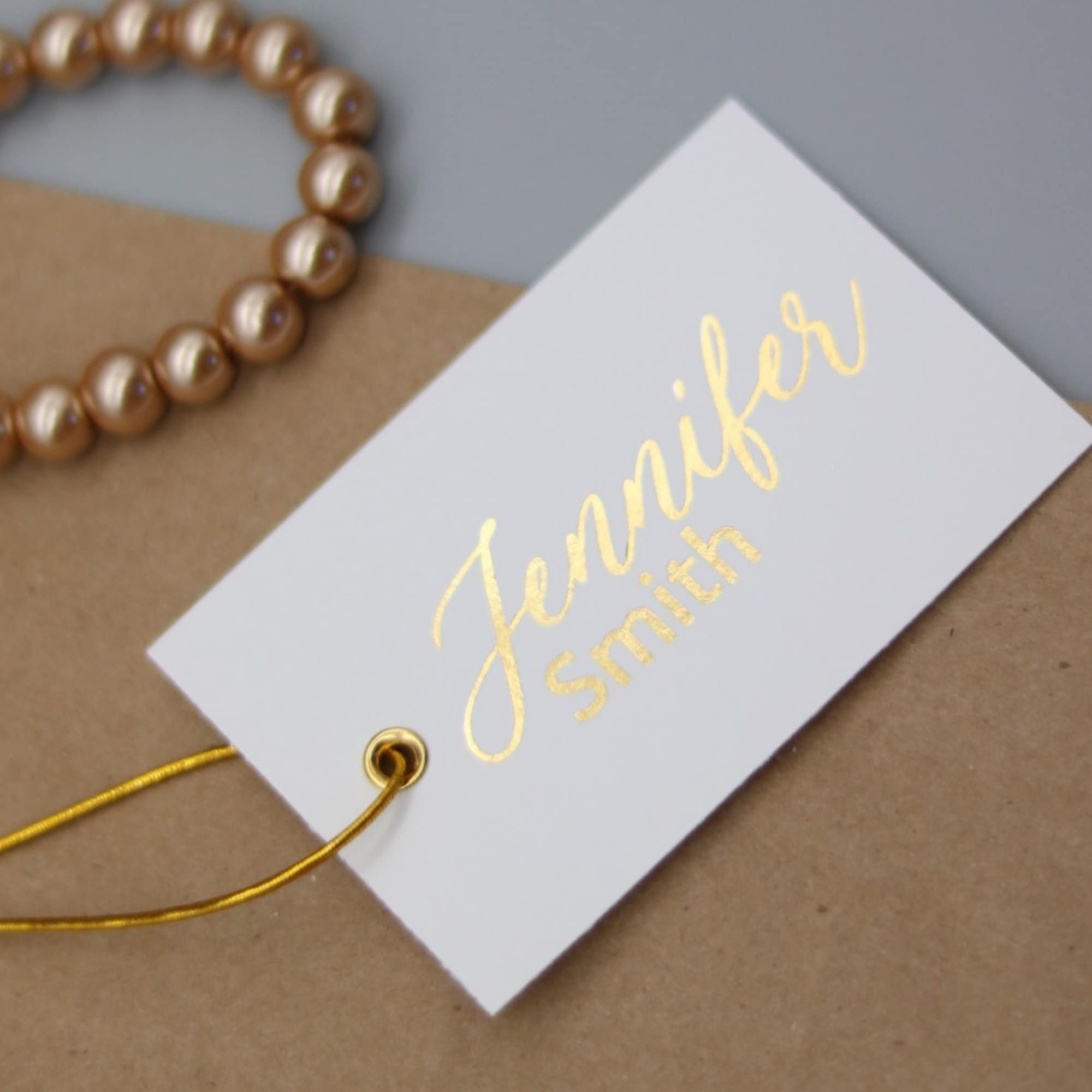 Personalized Foil Name Tag, Custom Foil Gift Tag, Gold Name Gift Tag ...